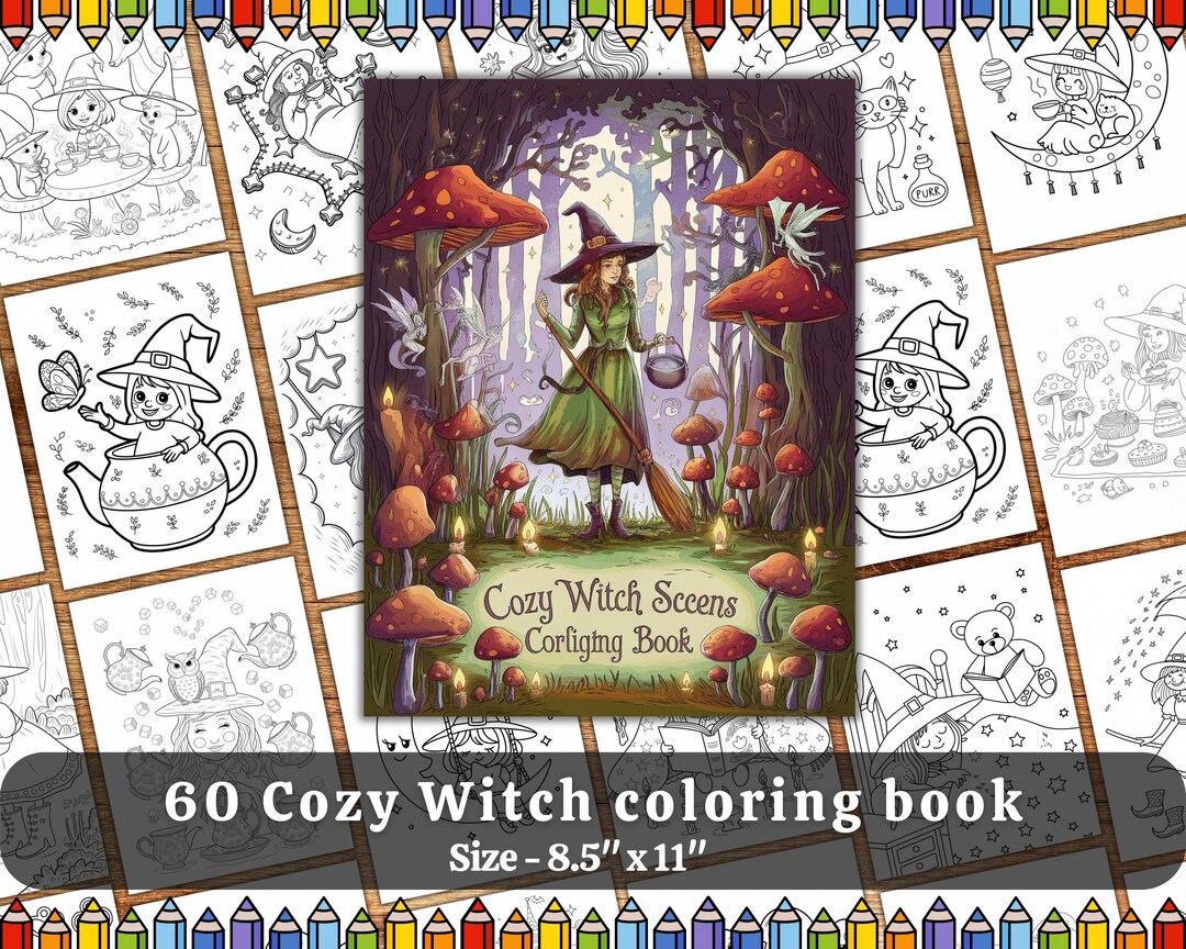 Witch Coloring Pages for Kids | 60 Magical Designs for Fall Halloween ...