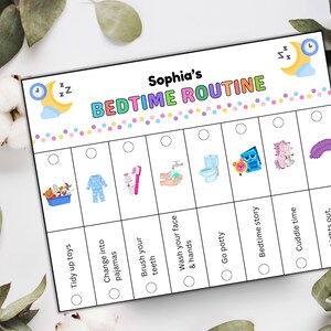 Kids Routine Flip Chart, Editable Morning and Bedtime Schedule, Visual ...