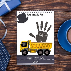 Truck Driver Handprint Art, Hand Print Art Crafting Activity, Trucker ...