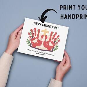 Father's Day Bible Craft, Handprint Art Printable for Dad, Christian ...
