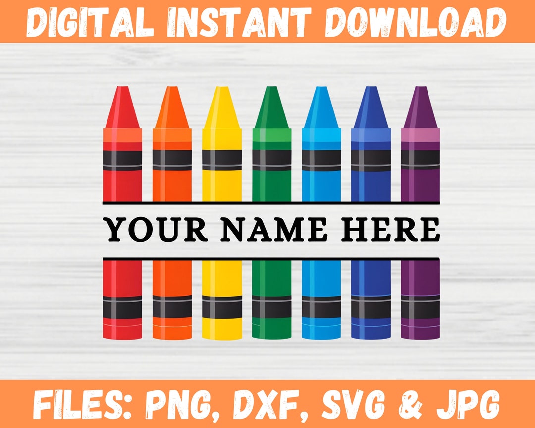 Crayon Split Monogram SVG Back to School Learning Design Teacher Day ...