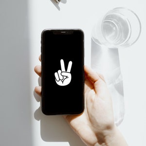 Hand Peace Sign SVG Peace Out Hand Two Finger Clipart Symbol Line ...