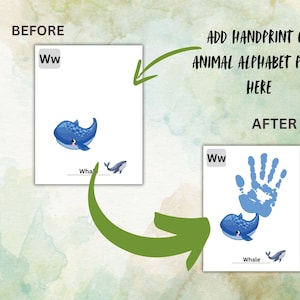 Animal Alphabet Handprint Art Craft, Baby Toddler Activity, Classroom ...