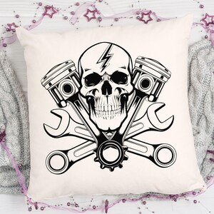 Skull Mechanic SVG, Mechanic Logo, Skull Svg, Wrenches Svg, Tools Svg ...