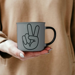 Hand Peace Sign SVG Peace Out Hand Two Finger Clipart Symbol Line ...