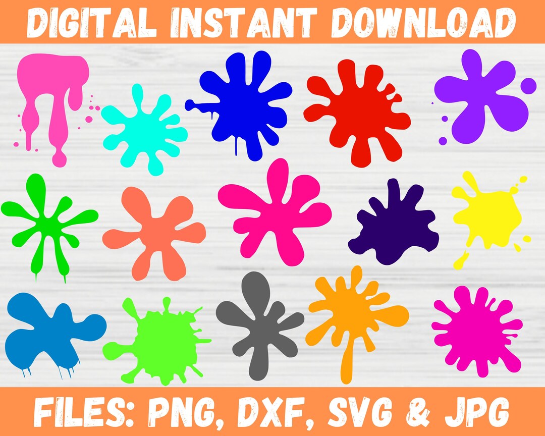 Paint Splash SVG Paint Splatter Clipart Watercolor Splash Silhouette ...