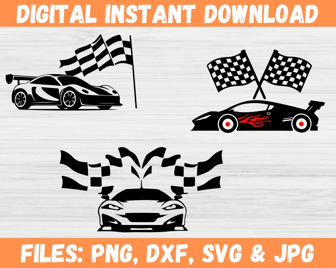 Race Car Svg Racing Flag Svg Race Flag SVG Car SVG Bundle Race Flag PNG ...