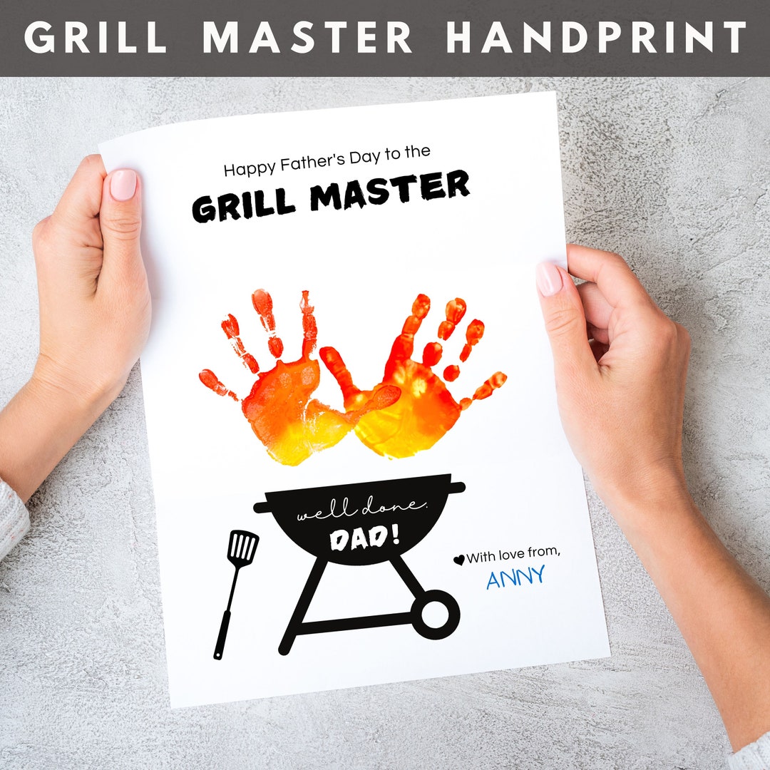 Father's Day Grill Handprint Art, Kids Craft, Handprint Activity ...