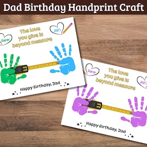 Dad Birthday Handprint Craft, Grandpa Birthday Handprint Art, Dad Craft ...