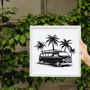 Beach Surf Van Svg, Summer Time Van, Hippie Van, Summer Shirt Svg ...
