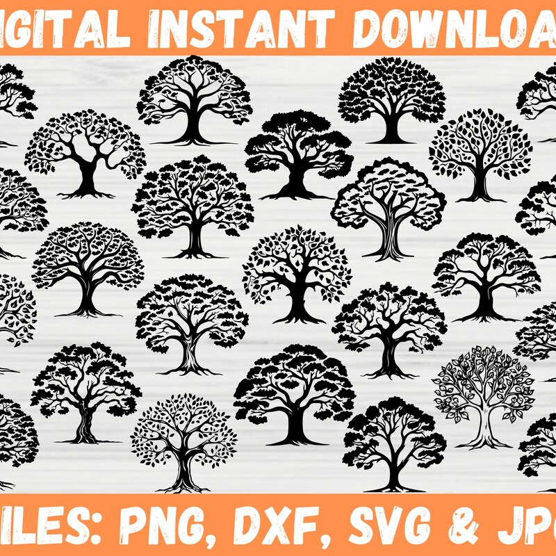 Oak Tree Svg - Etsy