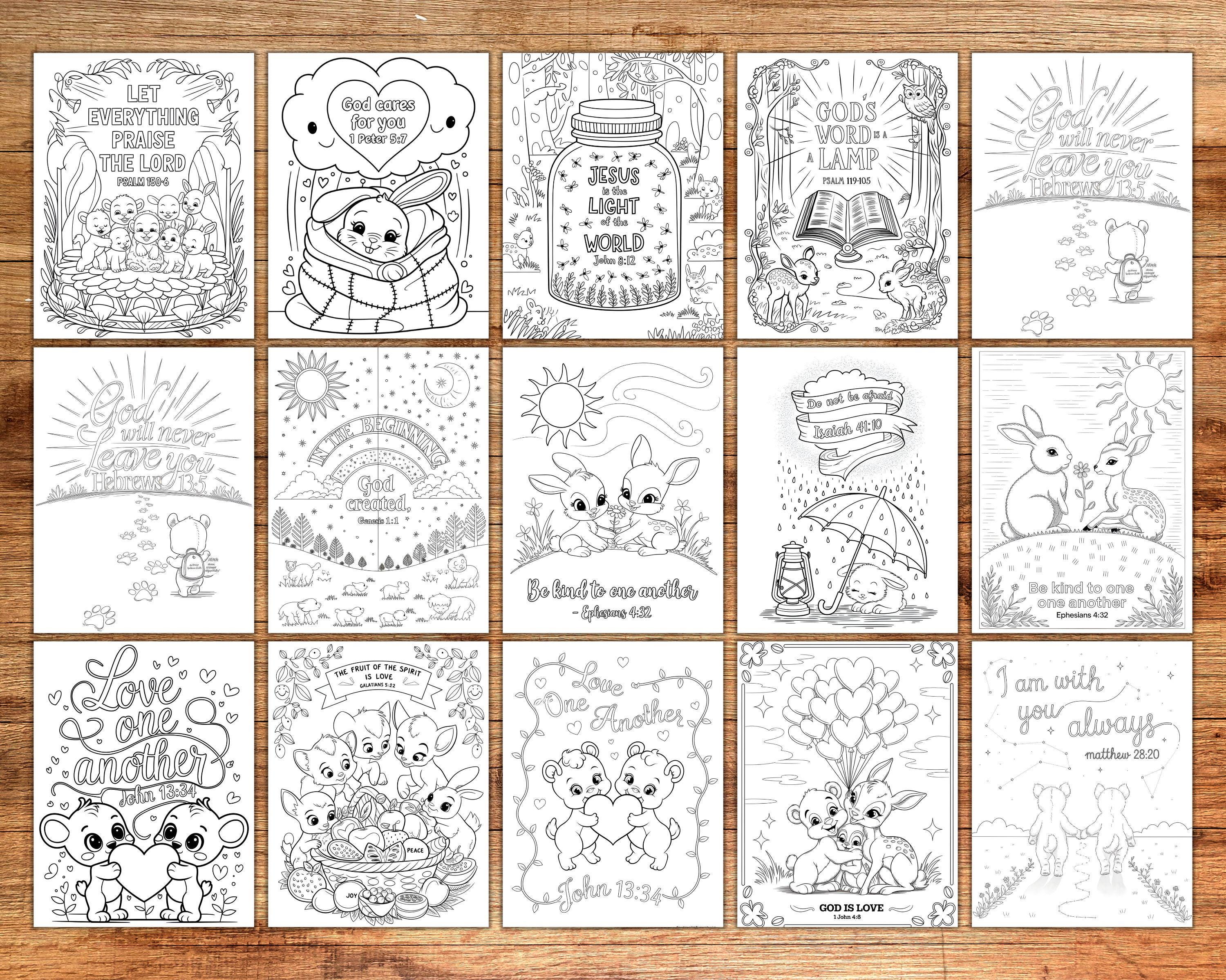 Printable Sunday School Coloring Pages | 34 Adorable Bible Verse Sheets ...