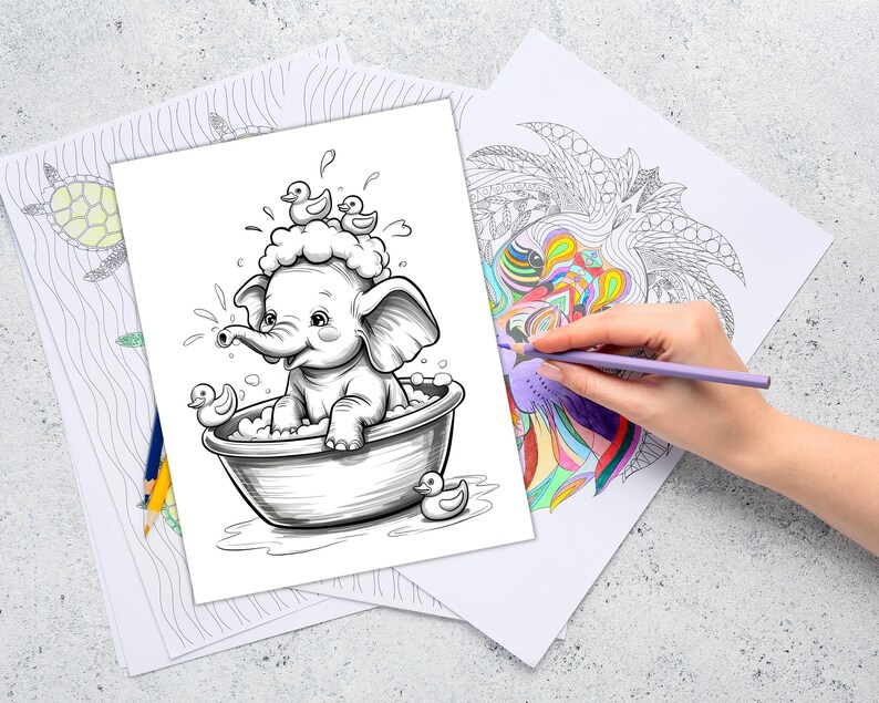 Funny Cute Animal Coloring Pages for Kids & Adults | Relaxing Printable ...