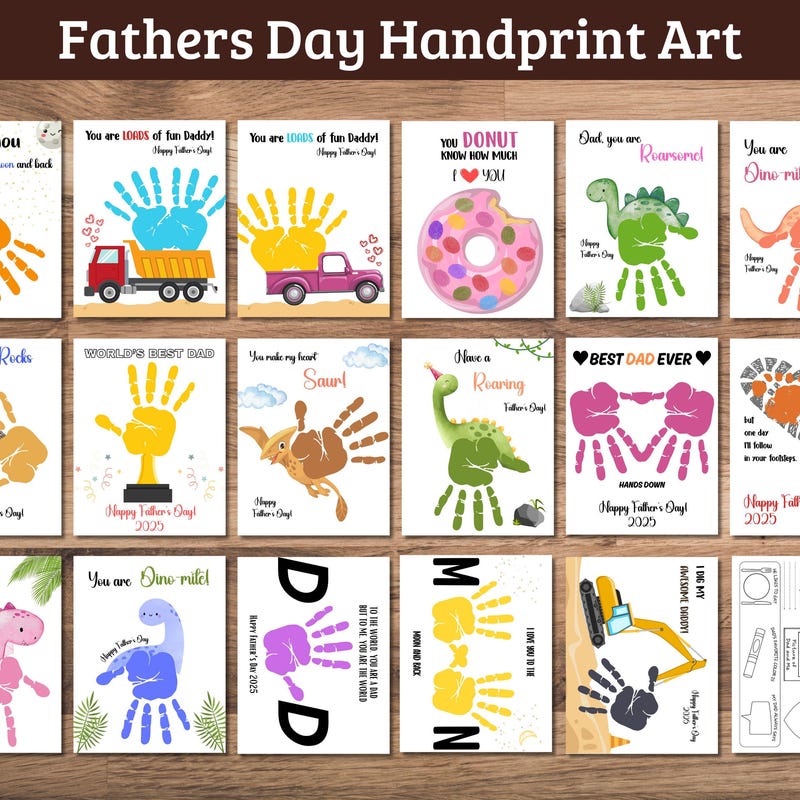 Fathers Day Hand Print Art - Etsy