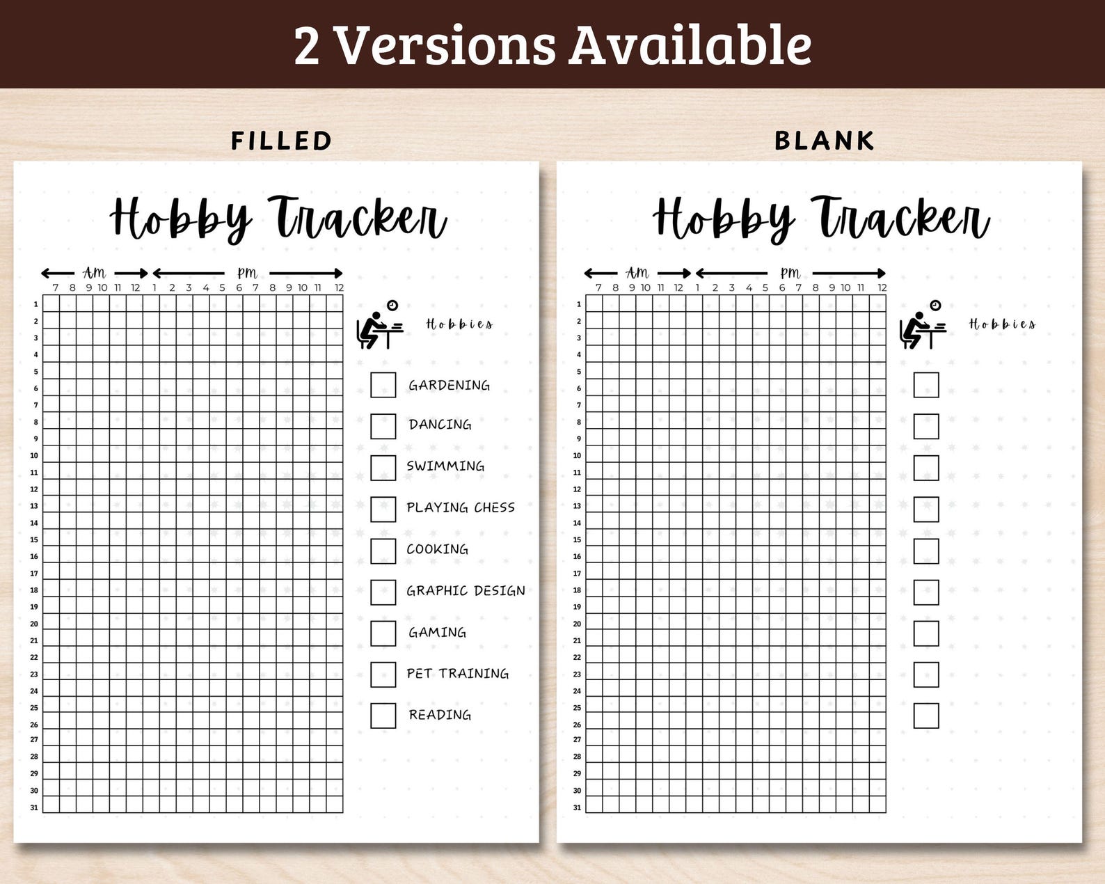 Hobby Tracker, Log Habit Tracker, Wellness Journal, Hobby Journal Pages ...