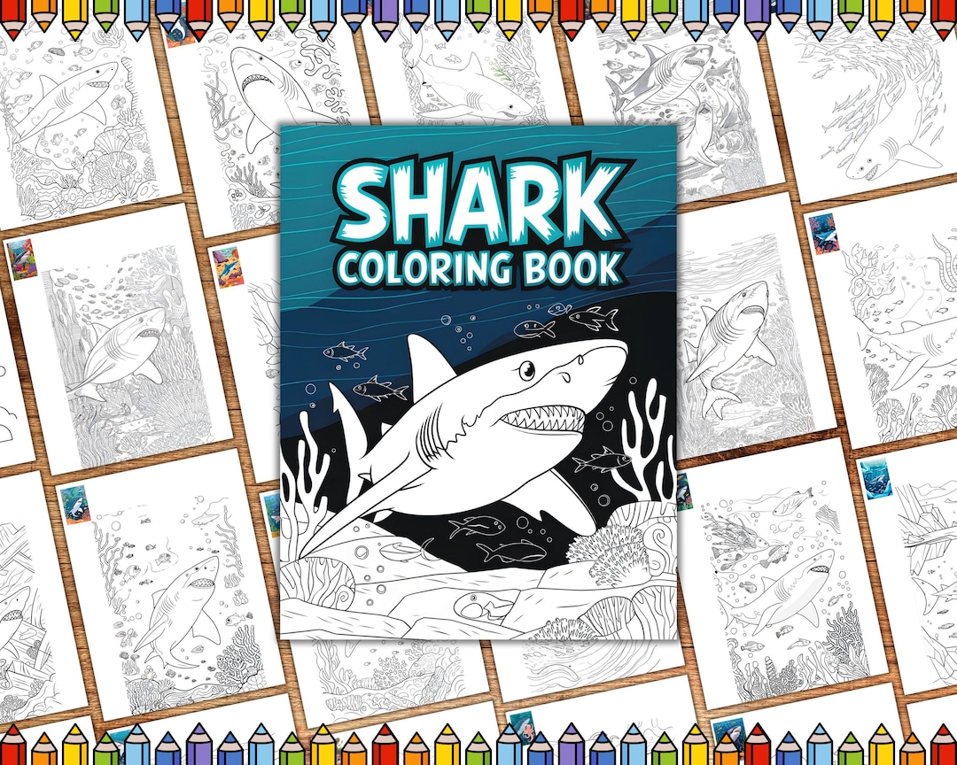 Shark Coloring Pages, Shark Coloring Pages for Kids and Adults, Sea ...