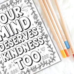 Mental Health Coloring Page, Motivational Quotes Color Page ...
