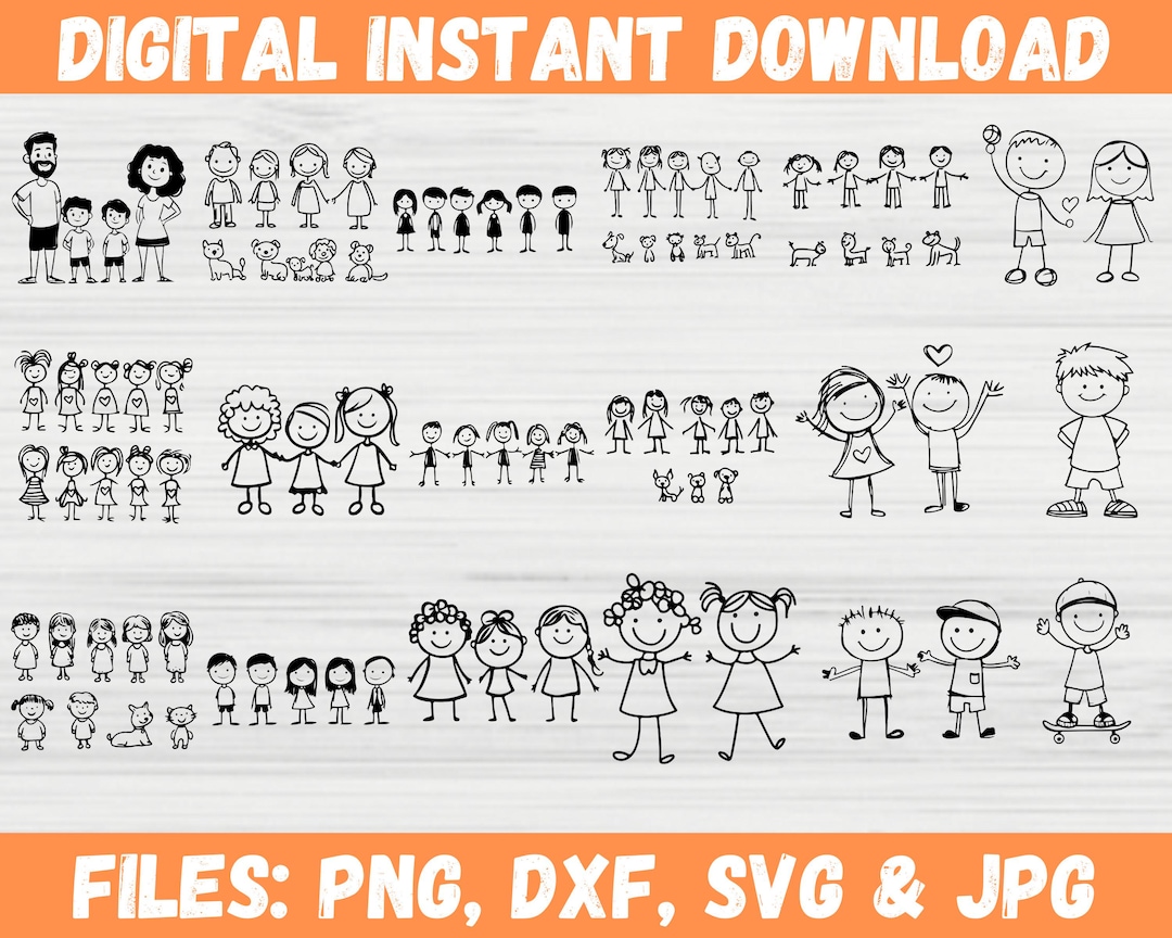 Stick Family SVG Bundle, Stick Family Cut Files Huge Pack of Stick ...