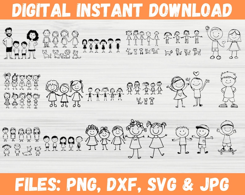 Stick Family SVG Bundle, Stick Family Cut Files Huge Pack of Stick ...