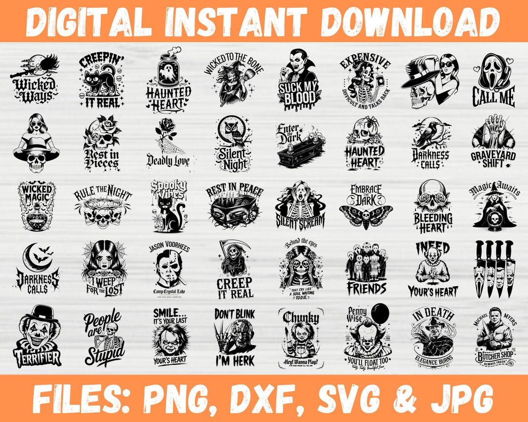 Mega Horror SVG, Halloween Horror, Horror Characters SVG, Horror ...