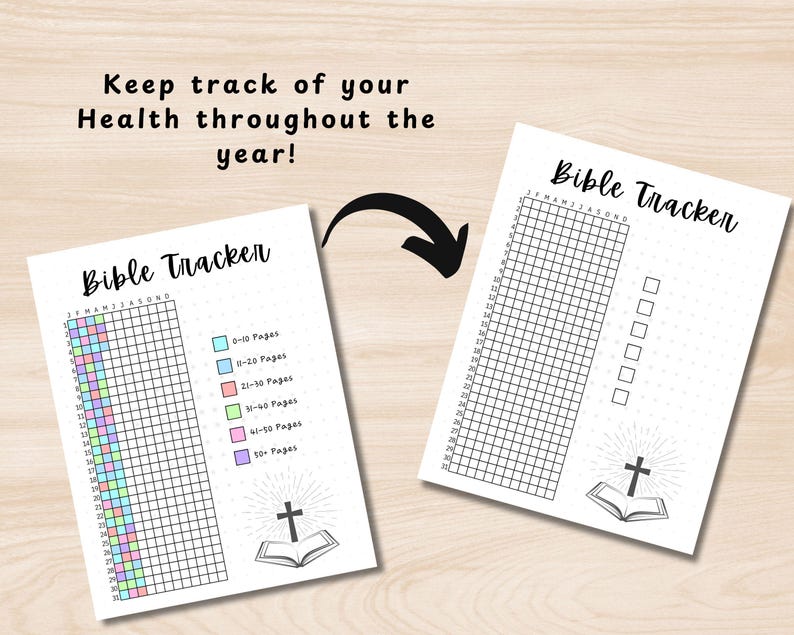 Bible Reading Plan & Tracker Printable | Chapter Checklist, Study Log ...