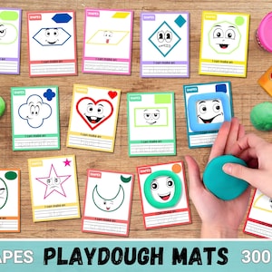 Shapes Play Dough Mats, Printable Toddler Learning Activity, Preschool ...
