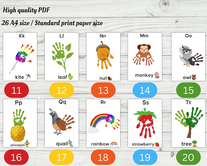 Handprint Alphabet Book Template, Preschool & Kindergarten Craft, DIY ...