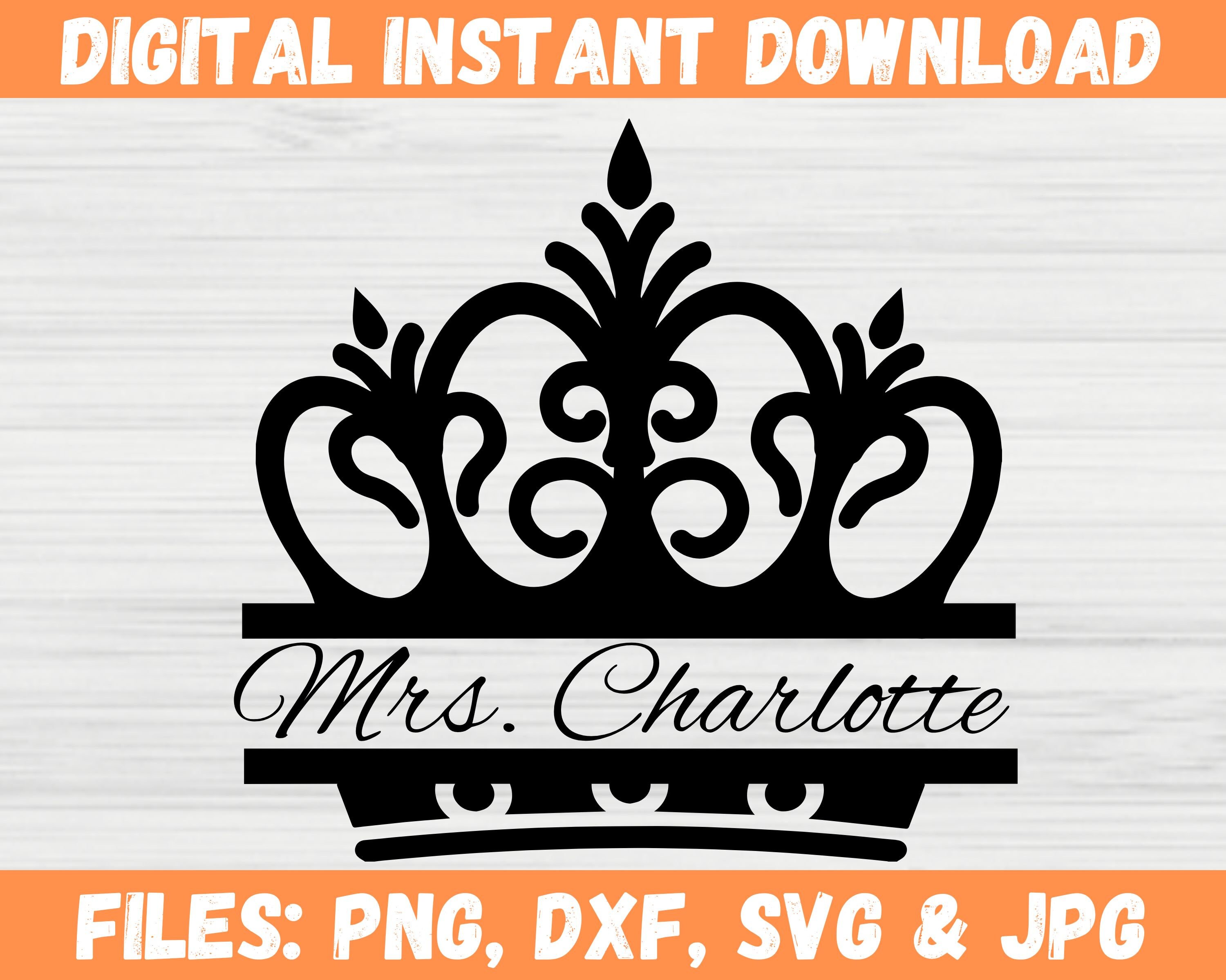 Royal Crown Split Frame SVG, Crown Monogram SVG, Princess Name Cut File ...