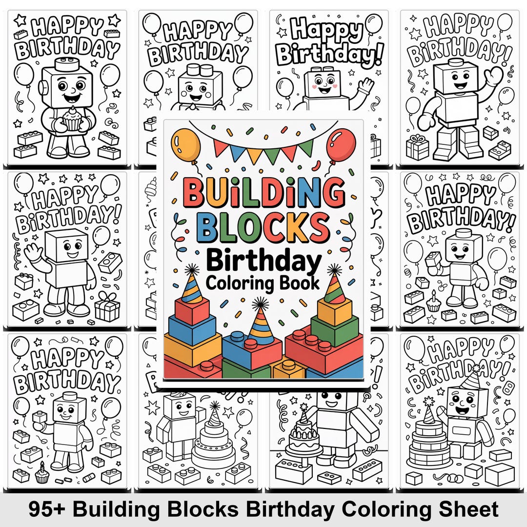 95+ Building Blocks Coloring Pages, Kids Activity Sheets With ...