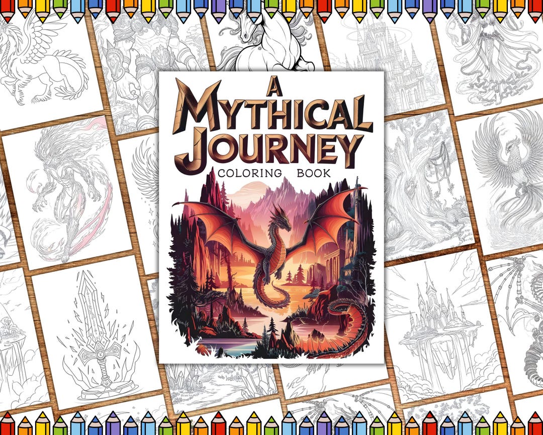 Fantasy Coloring Pages, Whimsical Coloring Pages, Mythical Grayscale ...