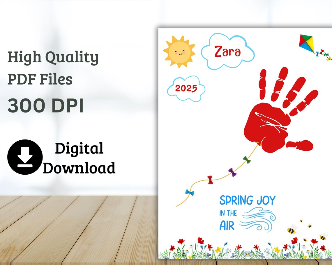 Spring Kite Handprint Craft, Spring is in the Air Handprint, Kids ...