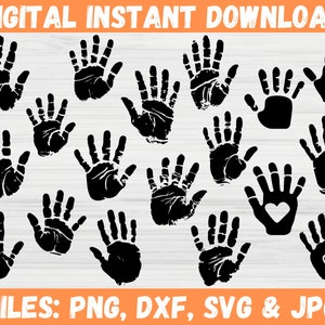 Kids Hand Print Svg - Etsy