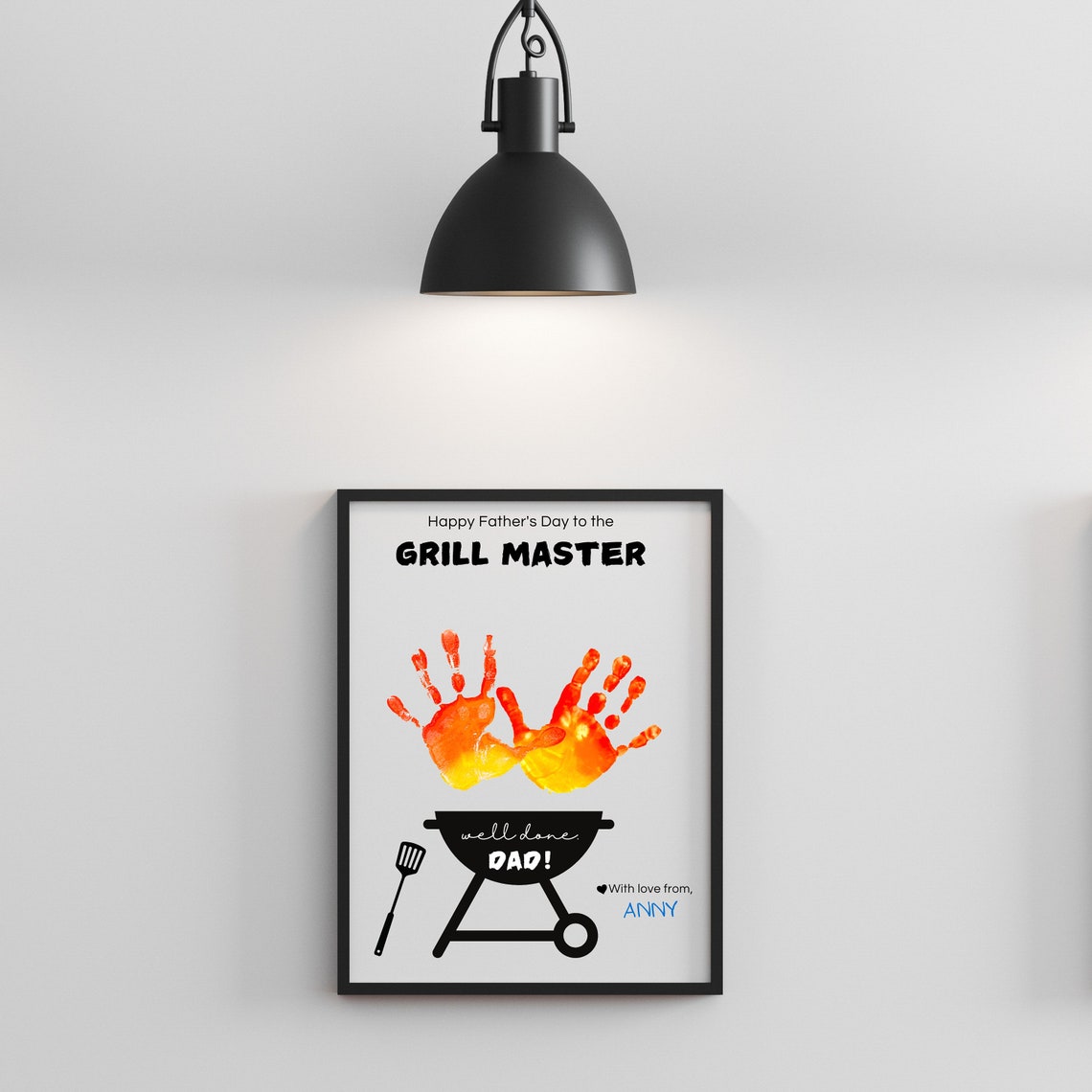 Father's Day Grill Handprint Art, Kids Craft, Handprint Activity ...