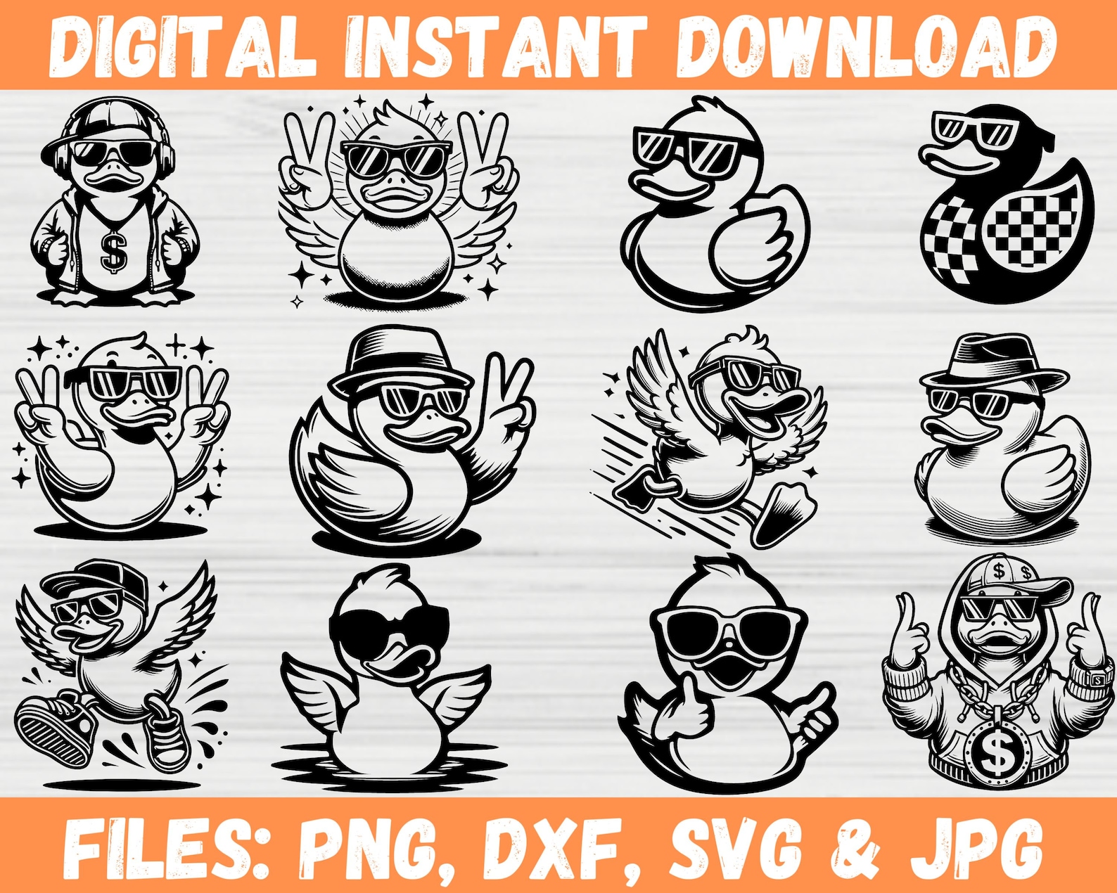 Funny Duck Svg Bundle, 40 Cool Duck Svg, Duck With Sunglasses Svg, Cute ...