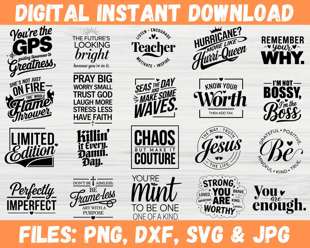 Inspirational SVG Bundle, Motivational Quotes SVG, Inspirational Quotes ...