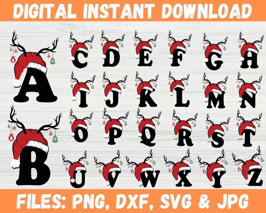 Christmas Alphabet SVG, A-Z Letters SVG, Christmas Alphabet Svg Bundle ...