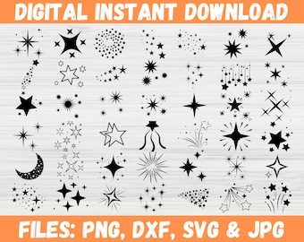 Star SVG, Twinkling Stars, Sparkle Cut Files for Cricut, Sparkling Clipart - Etsy