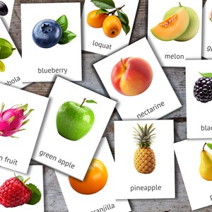 Fruits Flashcards | PDF Printable Card | Editable Montessori Cards ...