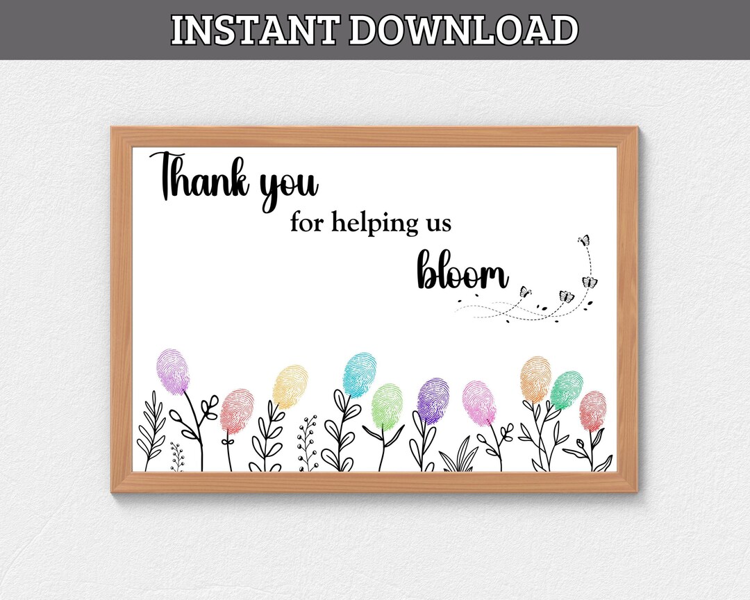 Teacher Appreciation Gift Template - Digital Fingerprint Art ...