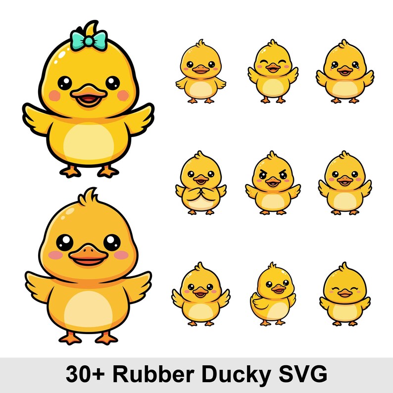 30+ Yellow Duck SVG Bundle | Cute Duck Cut Files for Cricut Silhouette ...