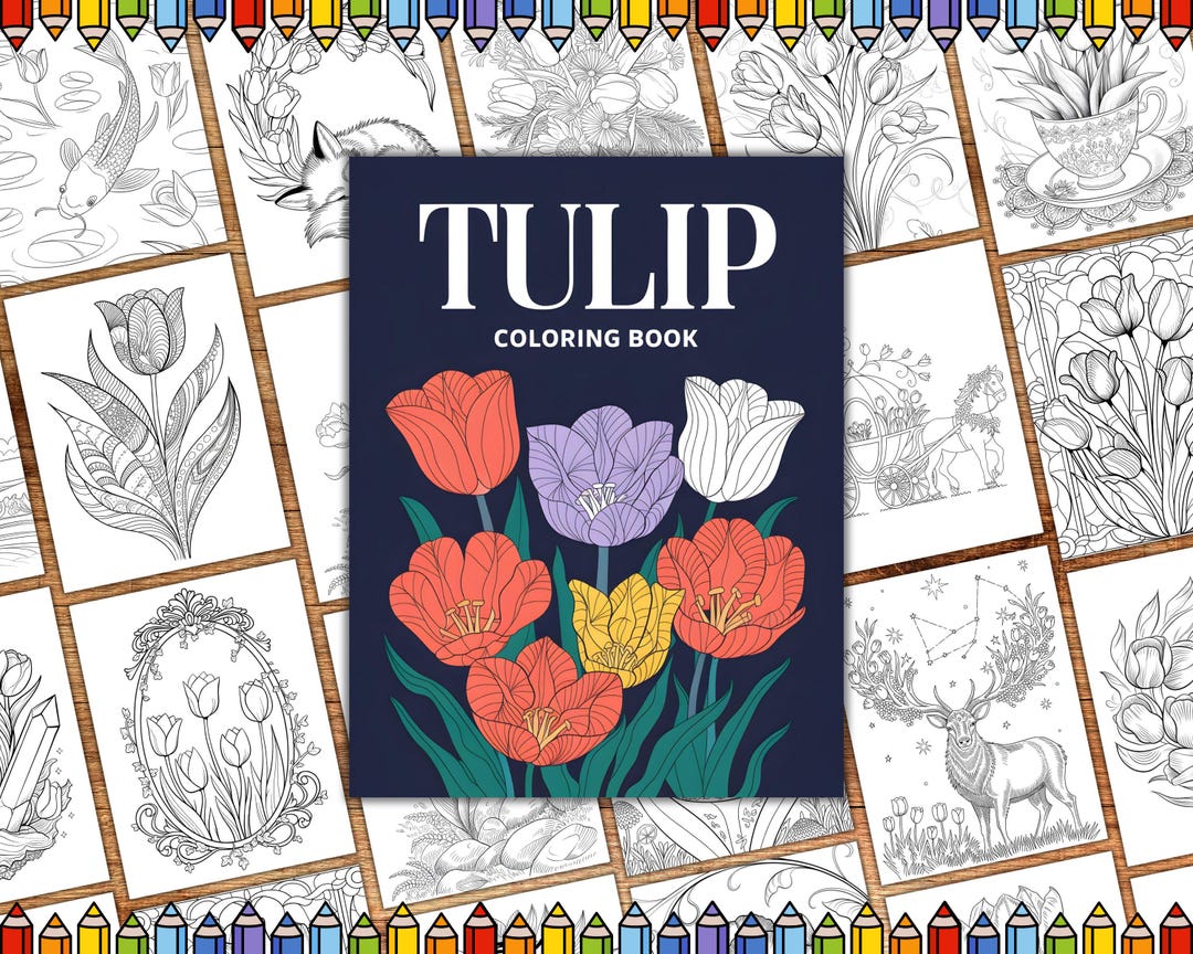 Tulip Flower Coloring Page, Floral & Botanical Coloring Sheet Kids and ...