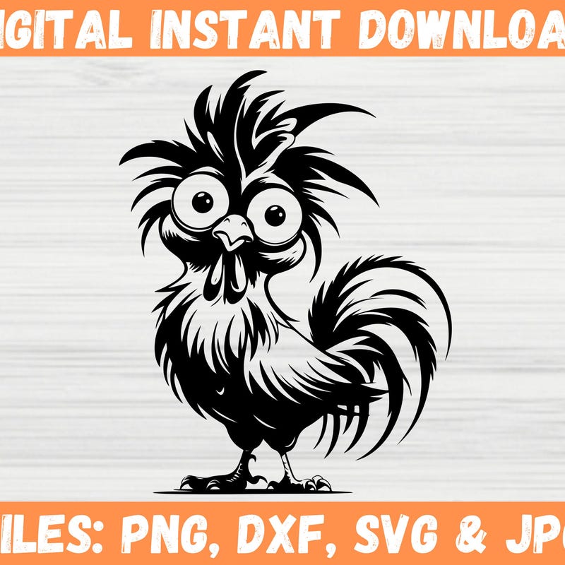 Crazy Chicken Svg - Etsy