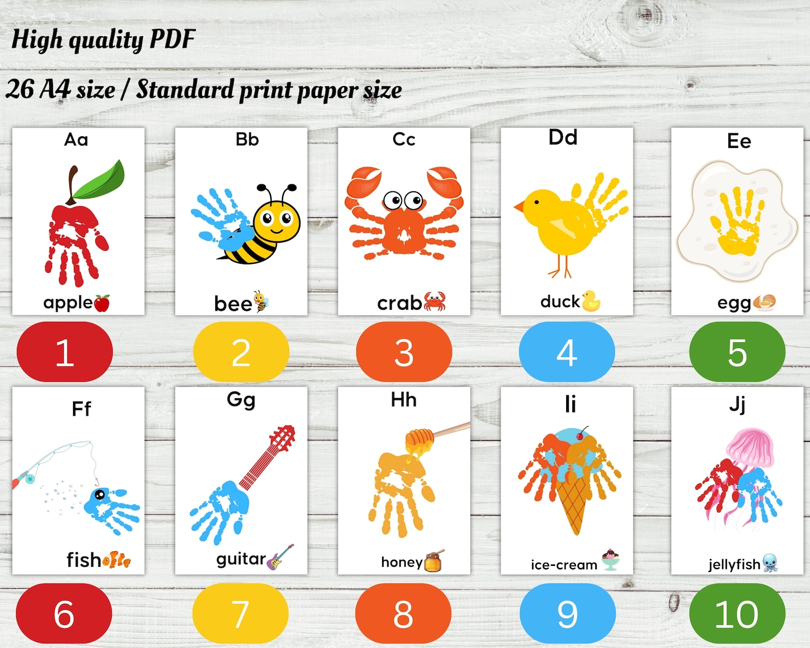 Handprint Alphabet Book Template, Preschool & Kindergarten Craft, DIY ...