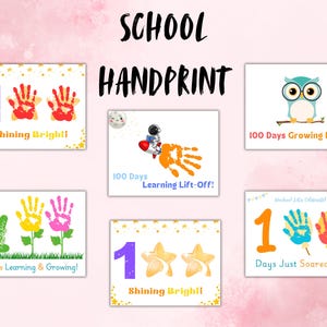 100 Days of School Handprint Craft, 100th Day Keepsake, Preschool and ...