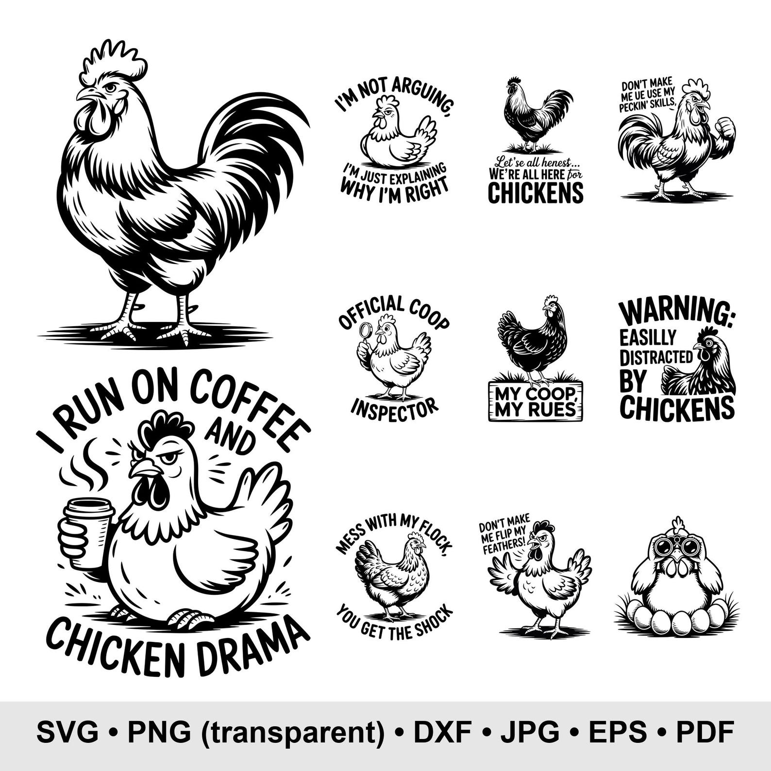 Funny Chicken SVG Bundle • 100 Crazy Chicken Svg Files for Cricut • Hen ...