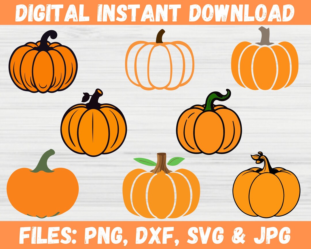 Halloween Fall Pumpkin Bundle SVG Pumpkin Decor Autumn Clipart ...