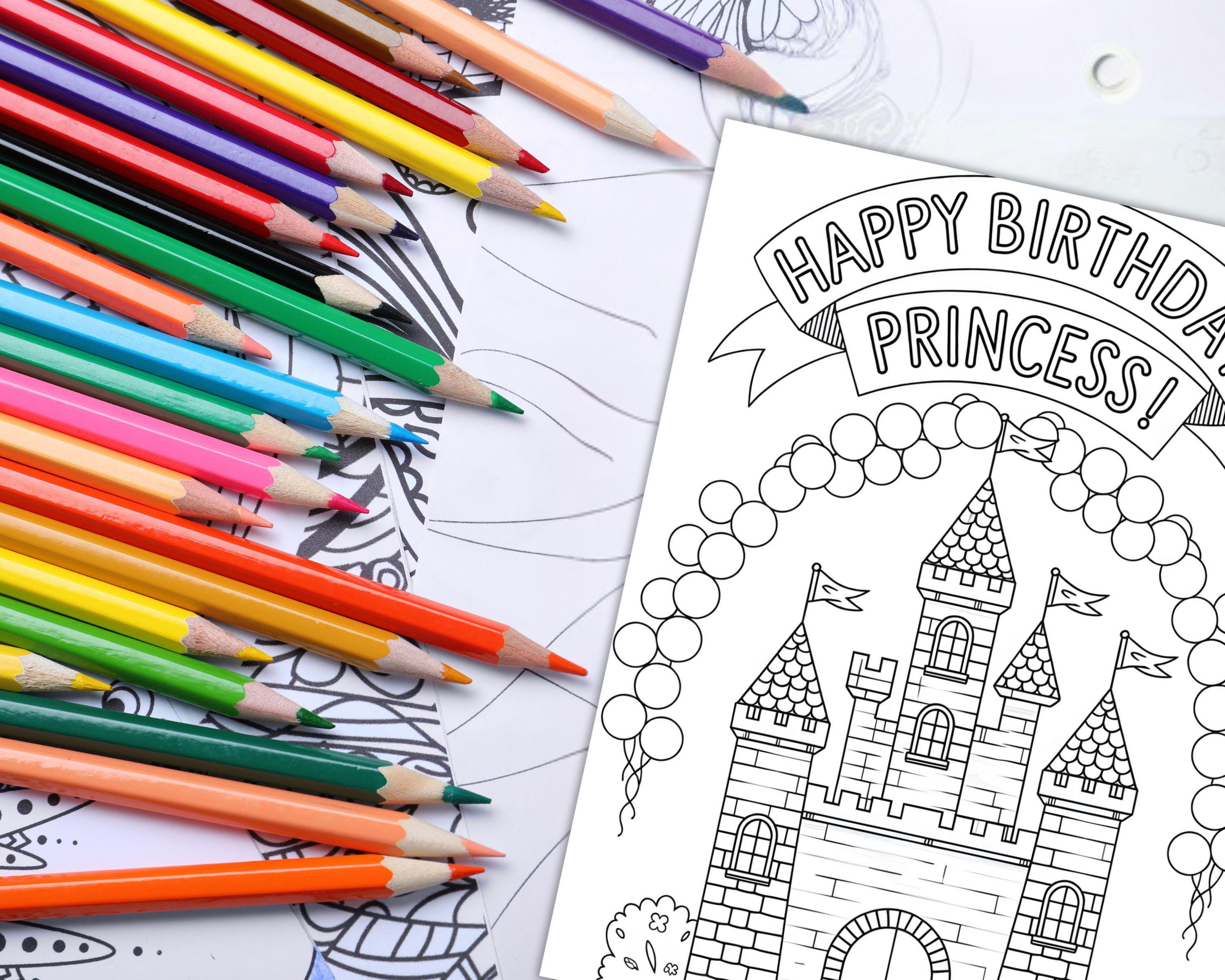 Princess Themed Birthday Coloring Pages, Princess Birthday Coloring ...