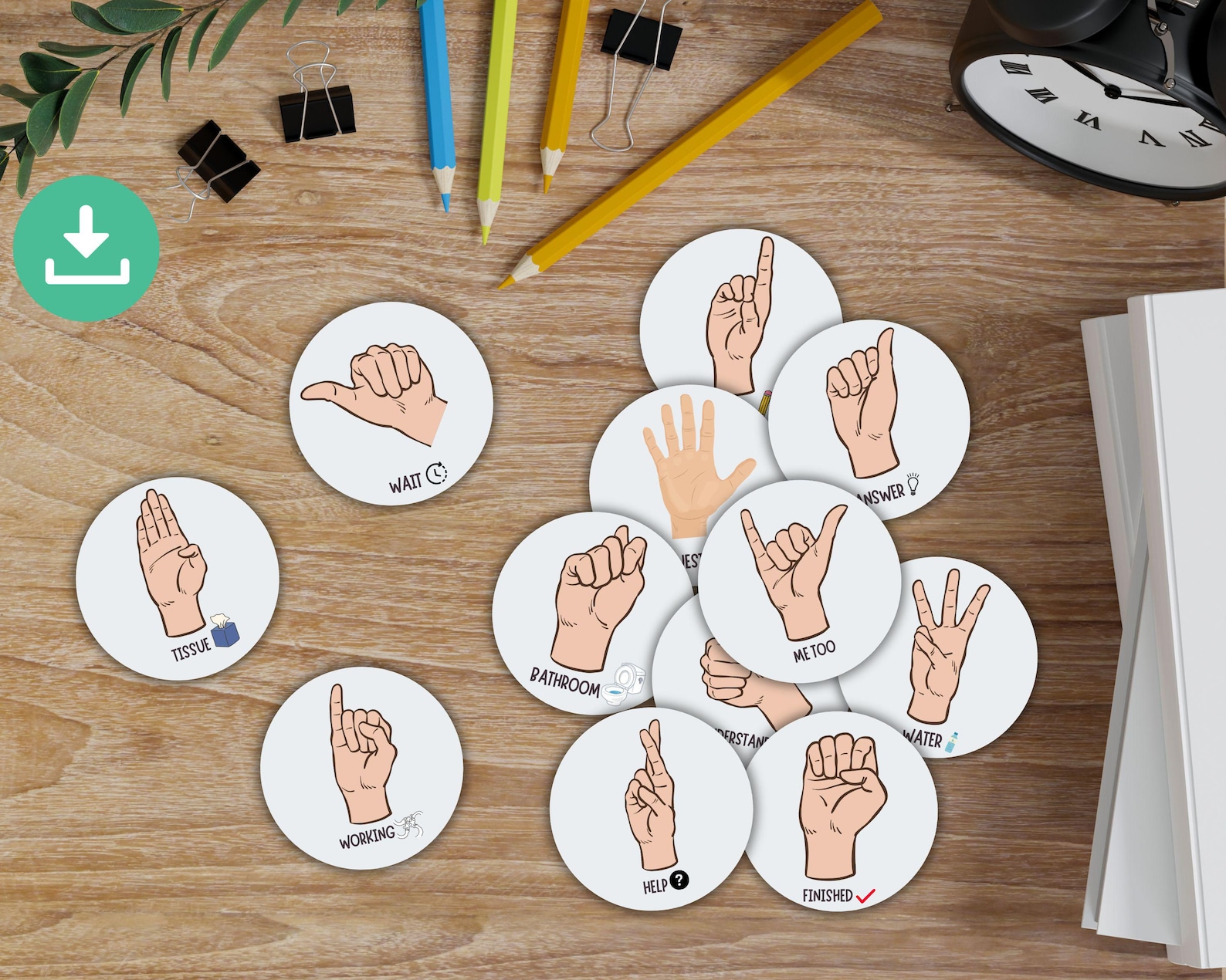 Classroom Hand Signals Poster Display, Preschool Class Bulletin Board ...