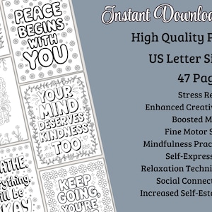 Mental Health Coloring Page, Motivational Quotes Color Page ...