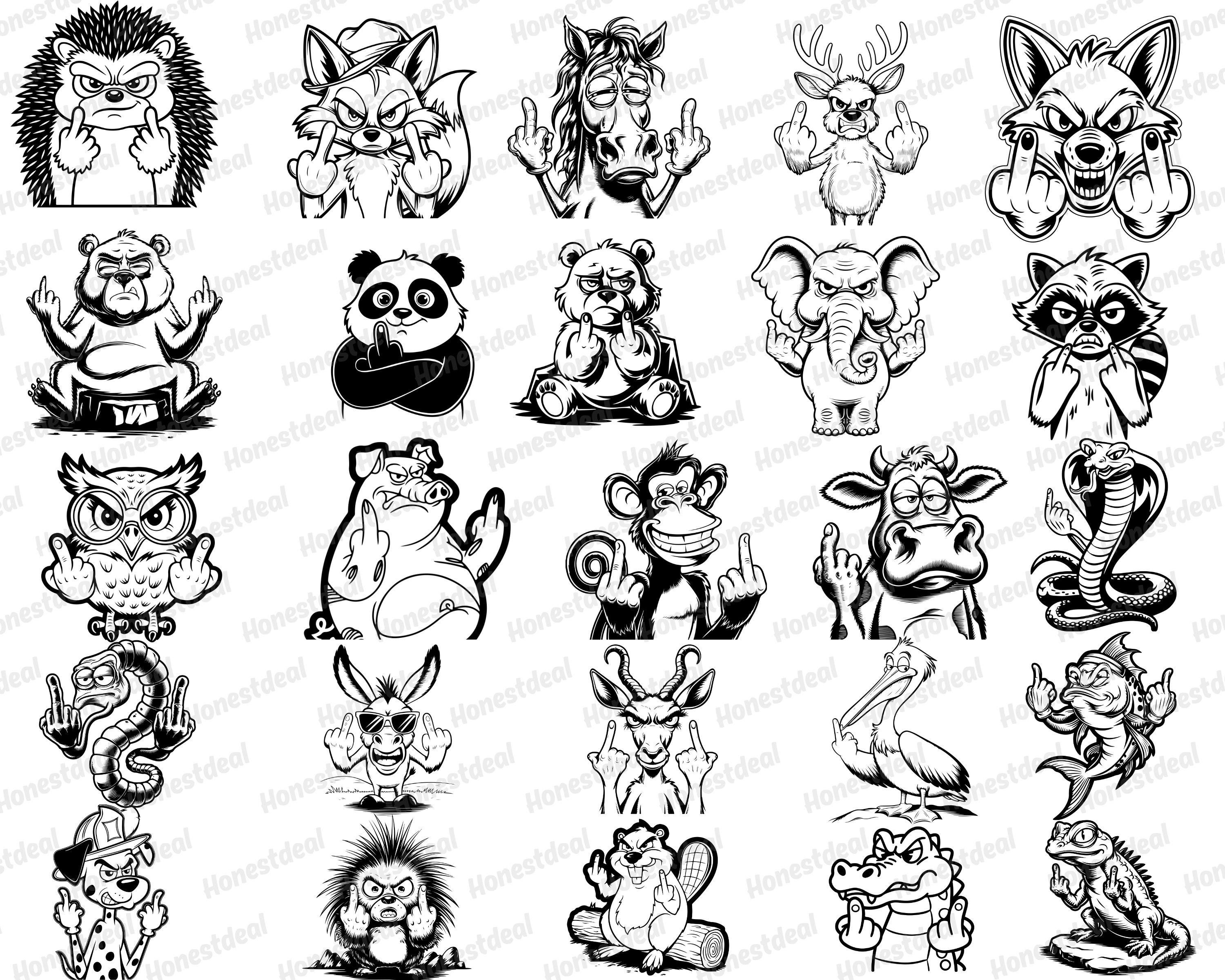 Middle Finger Svg Funny Farm Animal Bundle - PNG PDF DXF Files ...